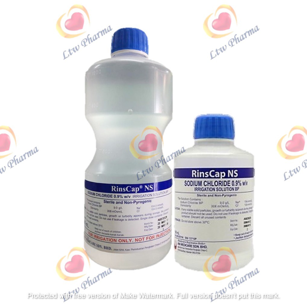 Rinscap NS Normal Saline Sodium Chloride 0.9% Irrigation Solution 500mL ... Rinscap NS Normal Saline Sodium Chloride 0.9% Irrigation Solution 500mL ...