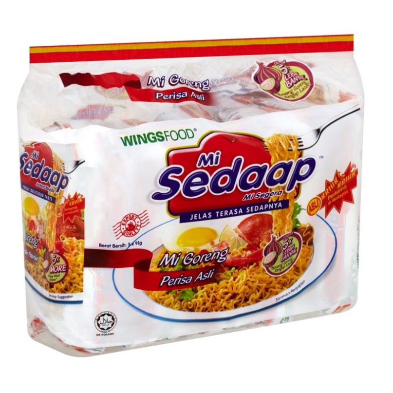 Mi Sedaap Fried Noodle Original Flavour 5 x 91g | Shopee Malaysia