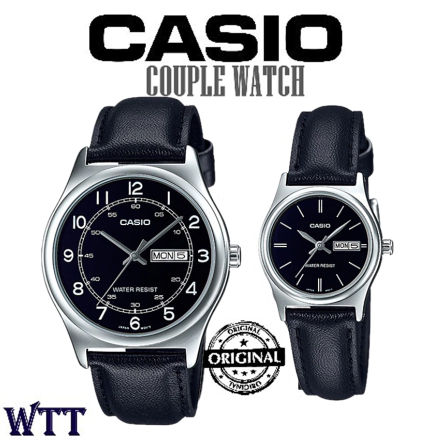 Casio Mtp V006l 1b2 And Ltp V006l 1b2 Analog Leather Couple Watch Jam Tangan Pasangan Casio 2