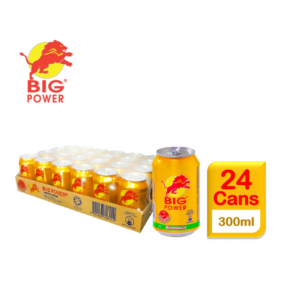 24 Cans Big Power Energy Drink 300ml | Low Sugar | Non-Carbonated ...