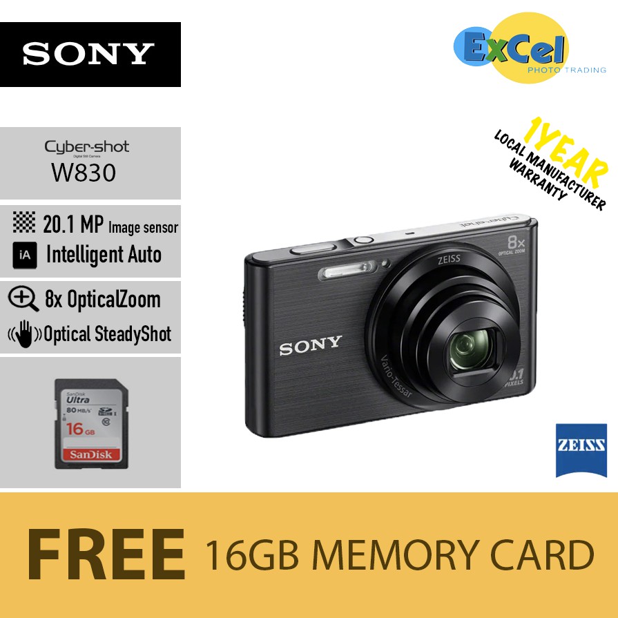 SONY CYBERSHOT W830 SMALL AND COMPACT DIGITAL CAMERA (BLACK) | Shopee ...