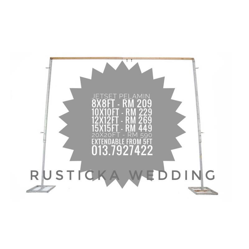 Jetset Besi Lurus Backdrop Pelamin Jackset Jetset Bulat T Wedding Stage ...