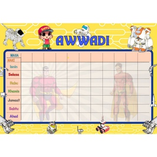 TEMPLATE JADUAL HARIAN CUTE DESIGN | COMEL | DOODLE | CUSTOMIZE ...