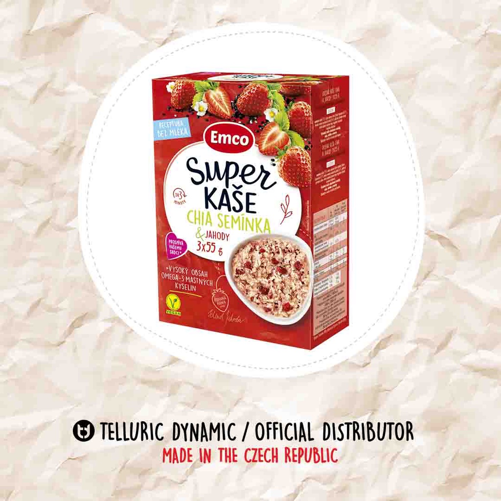 Emco Super Oats Porridge Chia Seeds & Strawberries 3x55gm | Shopee Malaysia