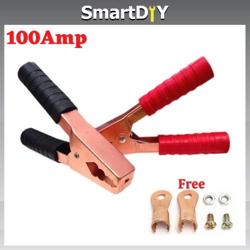(1pair) 100Amp Black Red Insulated Car Battery Clip Earth Clamp ...