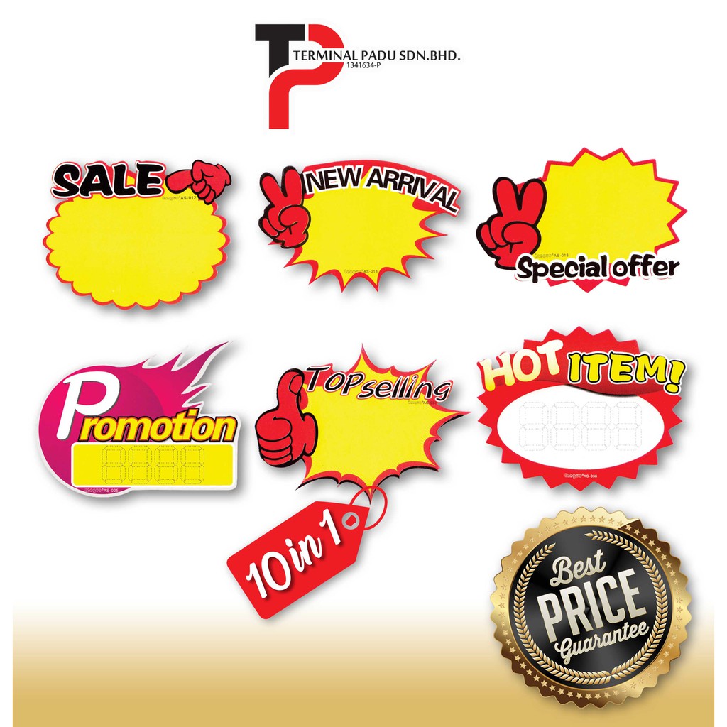 Pop Price Tag - Sale/New Arrival/Special Offer/Promotion/Top Selling ...