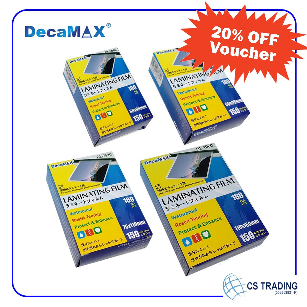 Decamax Laminating Film (60mm 65mm 75mm 90mm 95mm 110mm 160mm ...