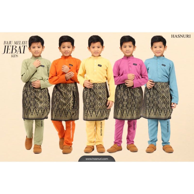 BAJU MELAYU JEBAT KIDS HASNURI BAJU MELAYU CEKAK MUSANG READY STOCK SET ...