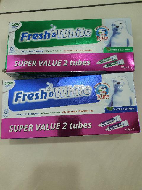 Fresh & White Fresh Cool Mint Tooth Paste (2 x 225g) | Shopee Malaysia