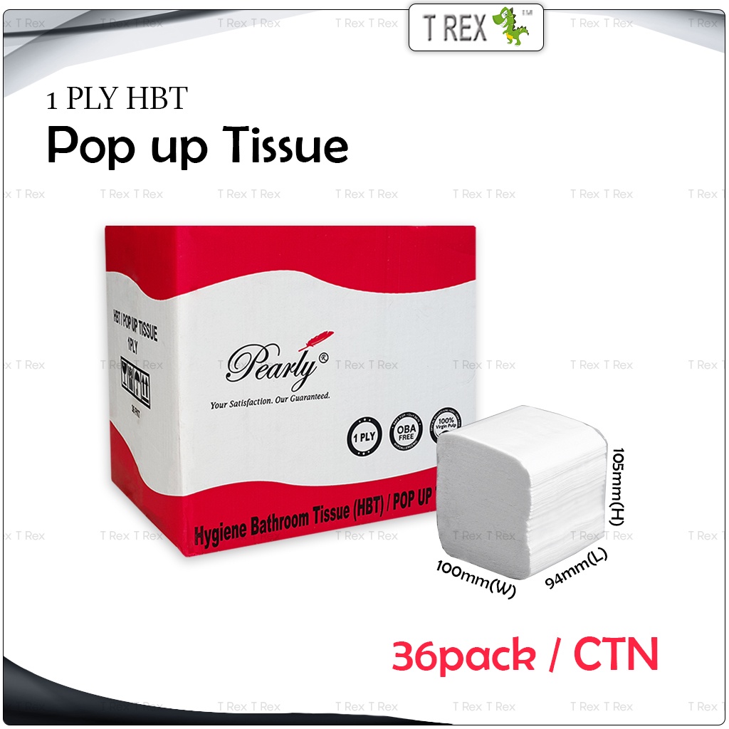 [1 CTN x 36 Pack] 1 PLY Pearly Pop Up Table Tissue / Tissue Paper ...
