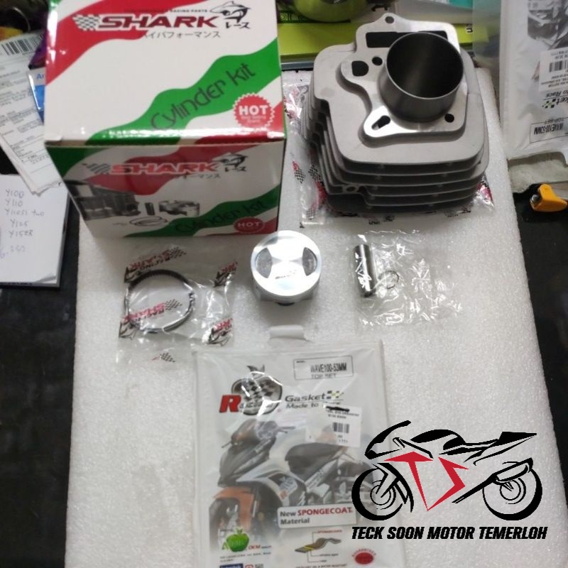 Racing block (shark) honda ex5 dream 53mm mr1 kriss 100 ct100 demak ...