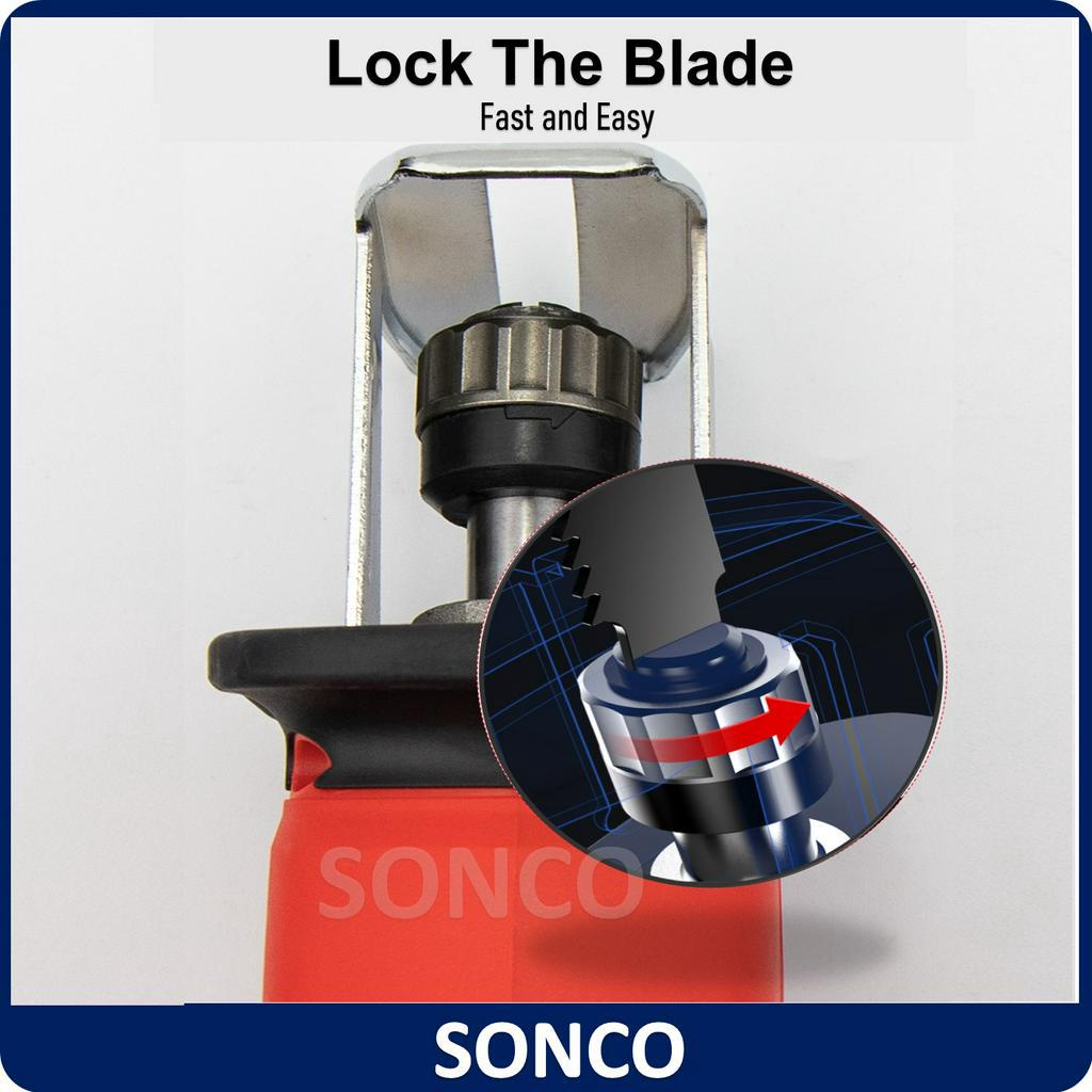 SONCO 88V Cordless Reciprocating Saw Chainsaw Gergaji Elektrik Cutter ...