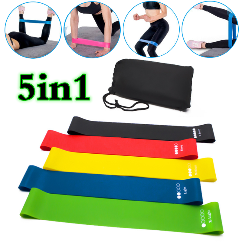 [5PCS] Resistance Bands Elastic Loop Yoga Bands High Density Rubber for ...