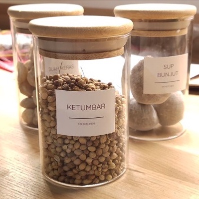 MINI SIZE! Minimalist White Pantry Label | Label Sticker Kitchen Dapur ...