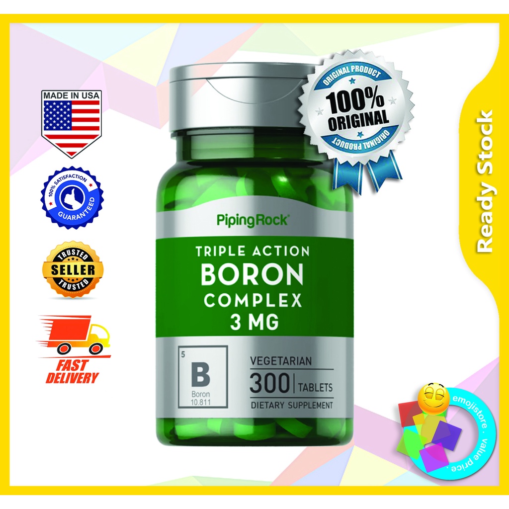 Piping Rock Triple Action Boron Complex 3 mg, 300 Tablets | Shopee Malaysia