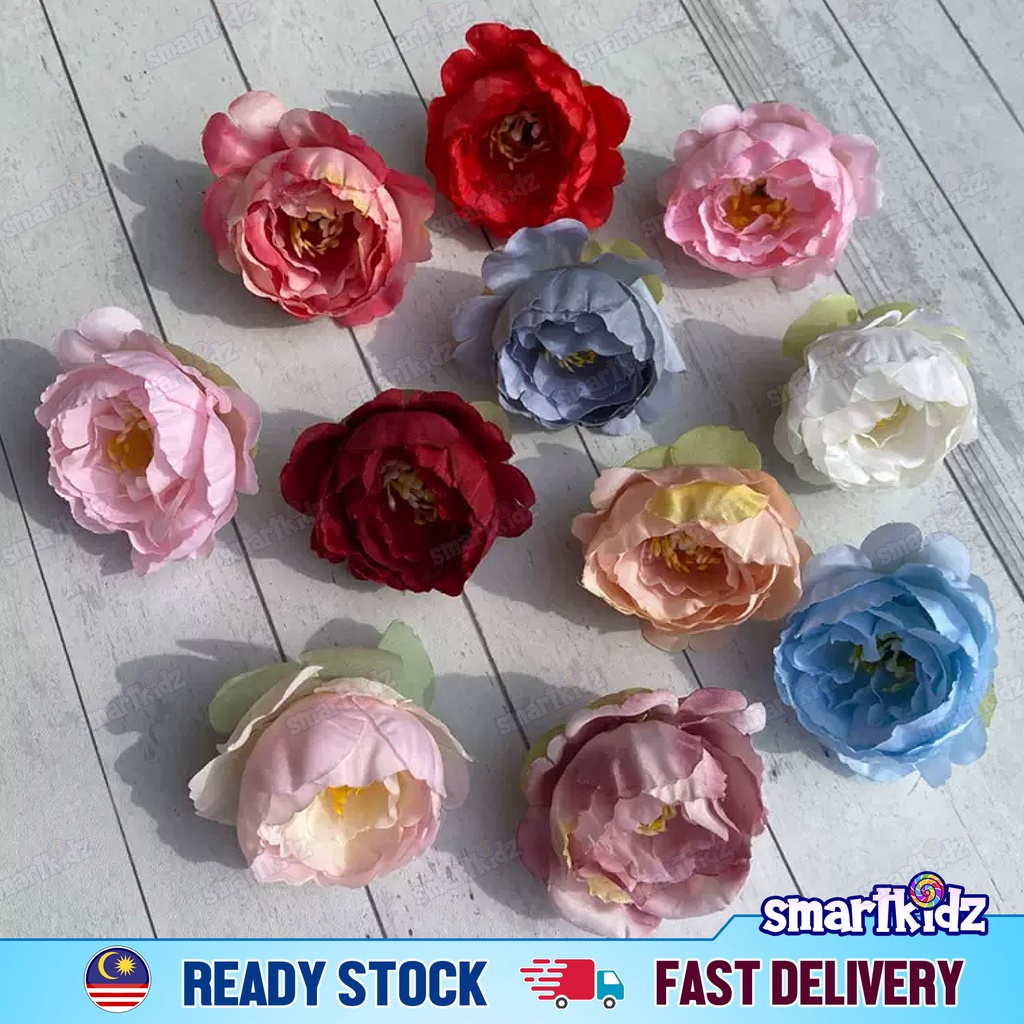 [1pcs] 6cm Rose Heads Artificial Flowers for Crafts| Kepala Bunga Ros ...