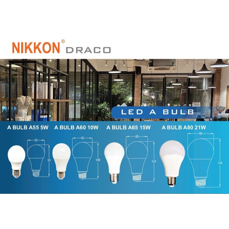 Nikkon Draco Led Bulb 6500k daylight E27 5Watt 10Watt 15Watt 21Watt ...