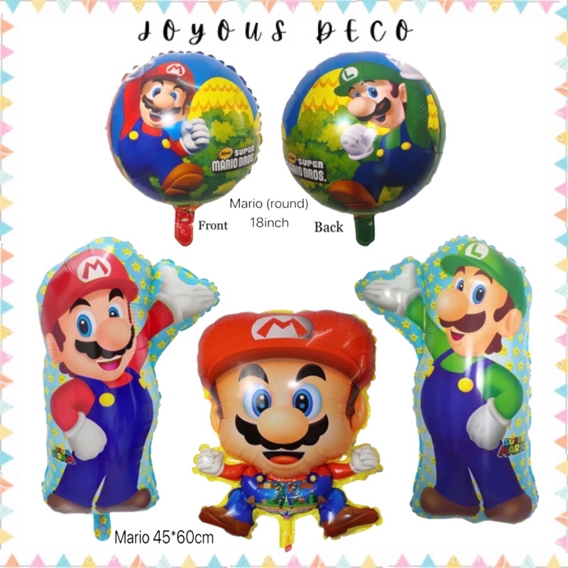 Super Mario Foil Balloon Belon Kids Happy Birthday Party Decoration ...