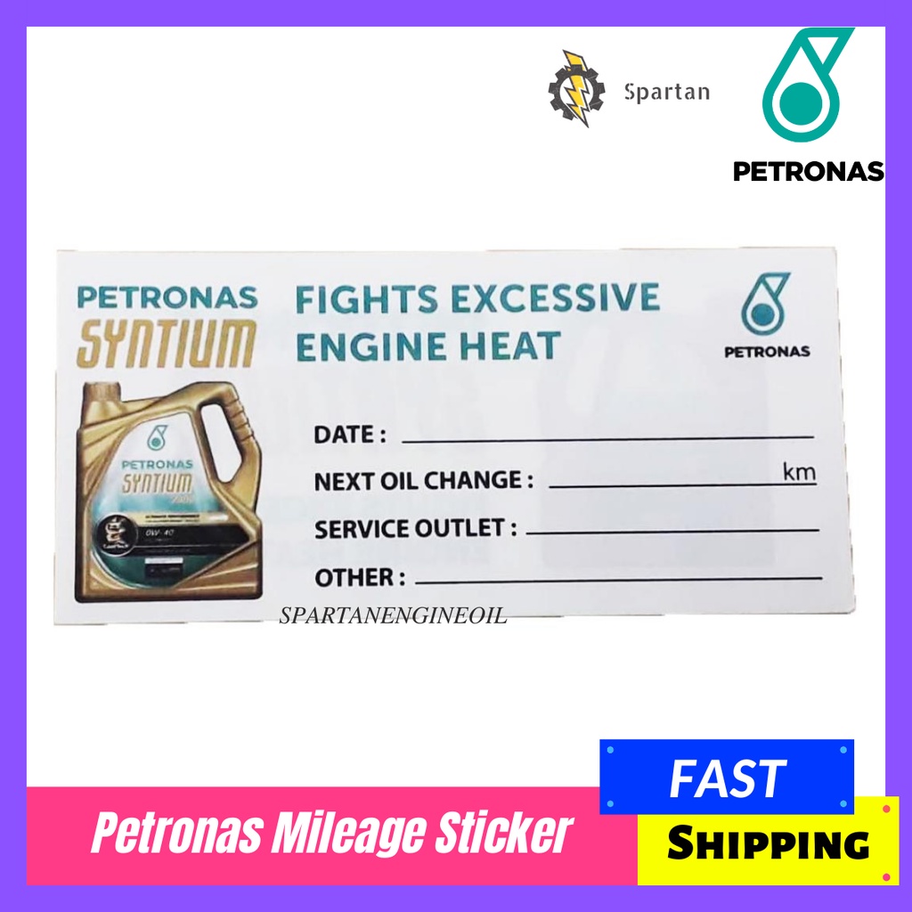 Perodua & Petronas Windsreen Mileage Sticker For Engine Oil Auto ...