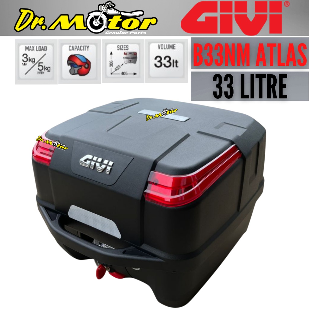 GIVI B33NM ATLAS BOX B33 KOTAK ALTAS TOP CASE MONOLOCK LIMITED EDITION REAR BOX KOTAK BELAKANG ...