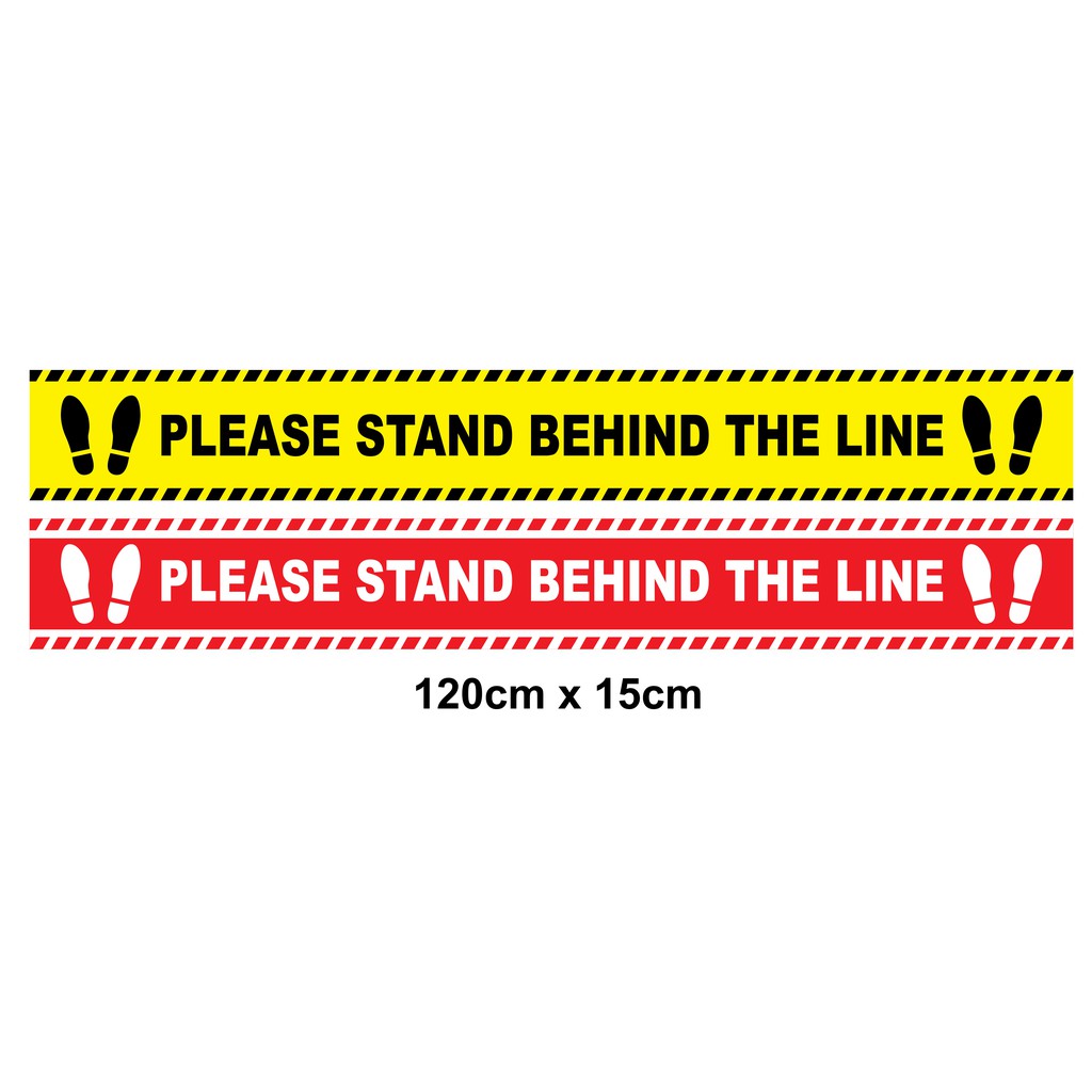 MCO Caution Sticker (Please Stand Behind This Line) | Shopee Malaysia