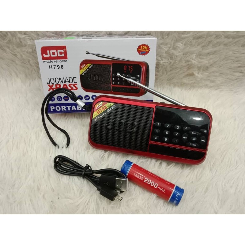 JOC H798 Portable Rechargeable Digital Radio MP3 Radio Mp3收音机 | Shopee ...