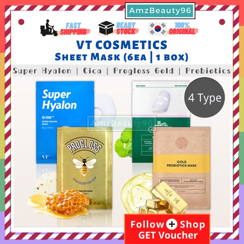 【NEW】VT Pro-Cica Sheet Mask (6ea x 28g) |VT Super Hyalon Mask |VT ...