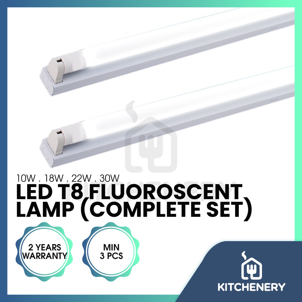 KNY_ LED Fluorescent T8 4Ft Set Light Lampu Kalimantang Panjang Casing Wall Ceiling Lighting ...