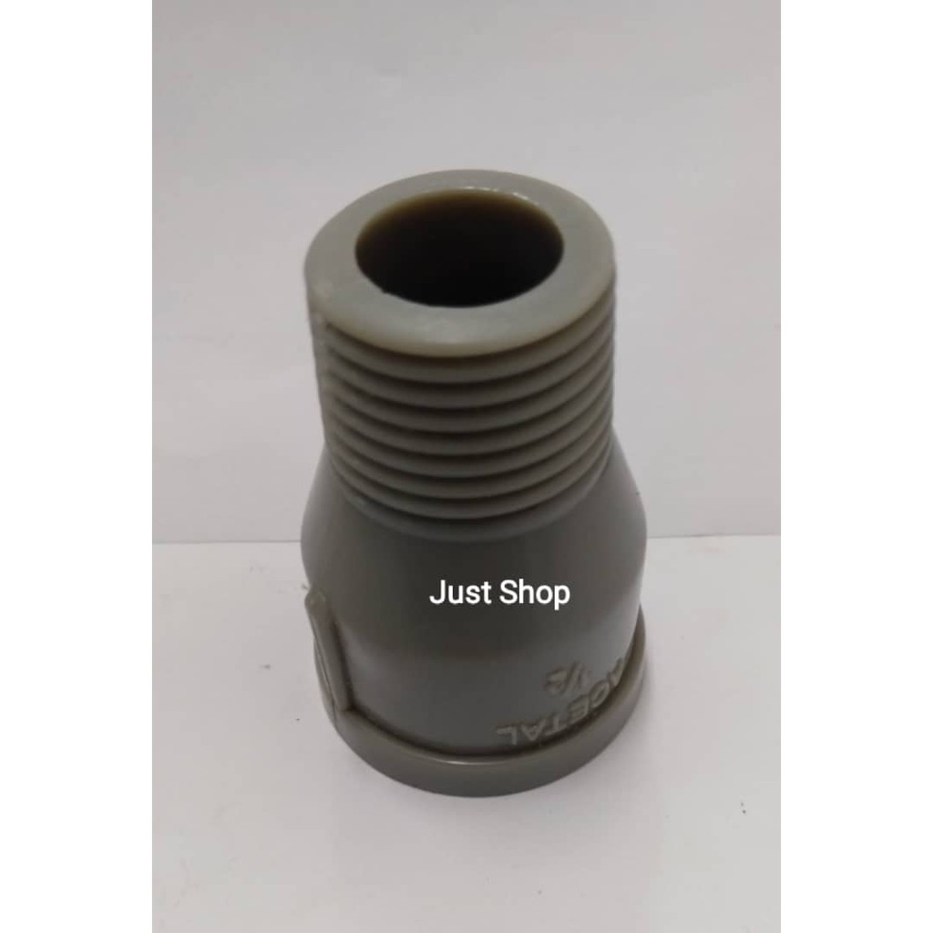 PVC ACETAL Valve Socket Threaded Male + Female Penyambung Paip 1/2 INCH ...