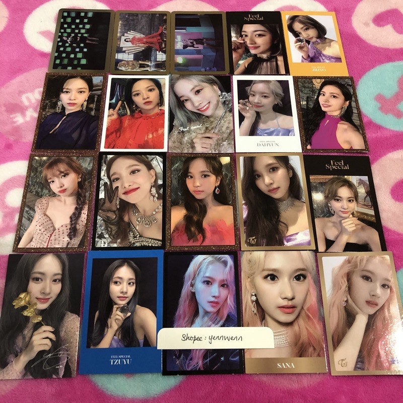 TWICE Feel Special Official Photocard Chaeyoung Jihyo Dahyun Jeongyeon Momo Mina Sana Tzuyu Gold ...