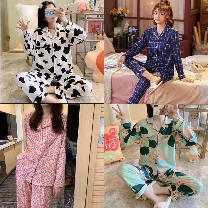 ReadyStock female male unisex pyjamas Pajamas baju tidur perempuan ...