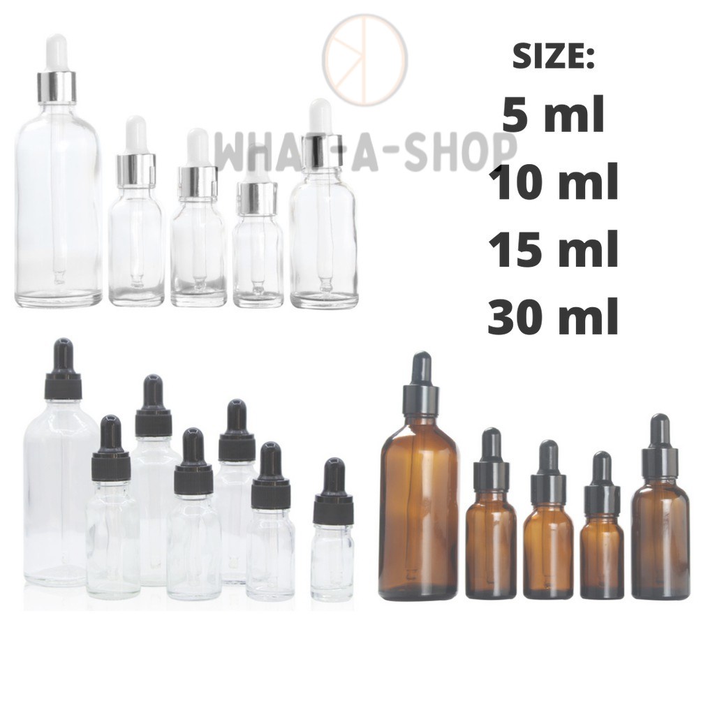 GLASS PIPET BOTTLE 5 | 10 | 15 | 30 ML BOTOL PIPET PENITIS KACA FOR ...