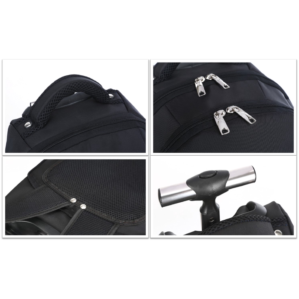 MILANDO Travel 2-Wheel Trolley Bag Backpack Suitcase Cabin Business ...
