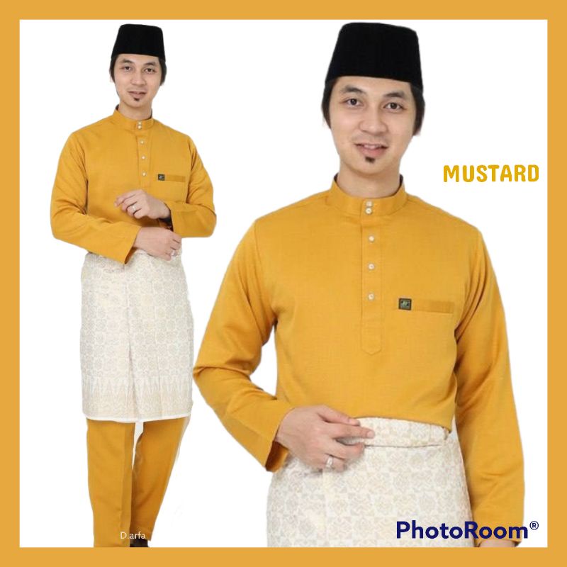 [Ready Stock] Baju Melayu Mustard/Baju Melayu Modern/Baju Melayu Cekak ...