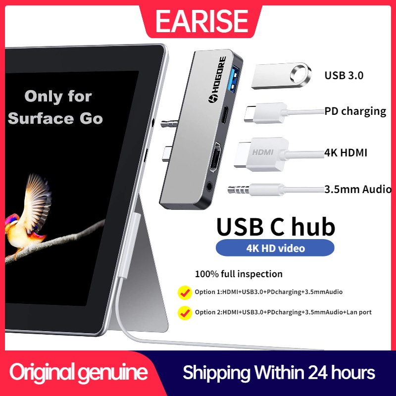 Surface Go 1/2/3 USB C Hub with Network Port 5 in 1 Surface Go Dock ...