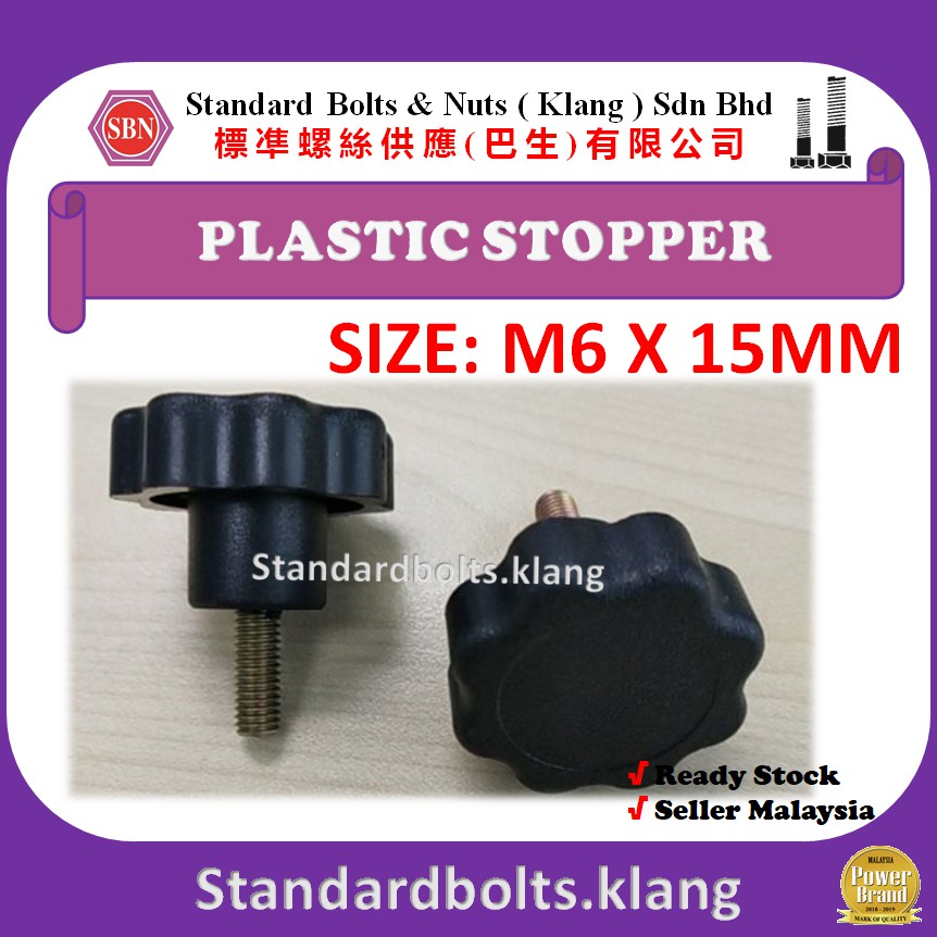 (4PCS) [SIZE: M6 X 15MM] Plastic Stopper / knob screw | Shopee Malaysia