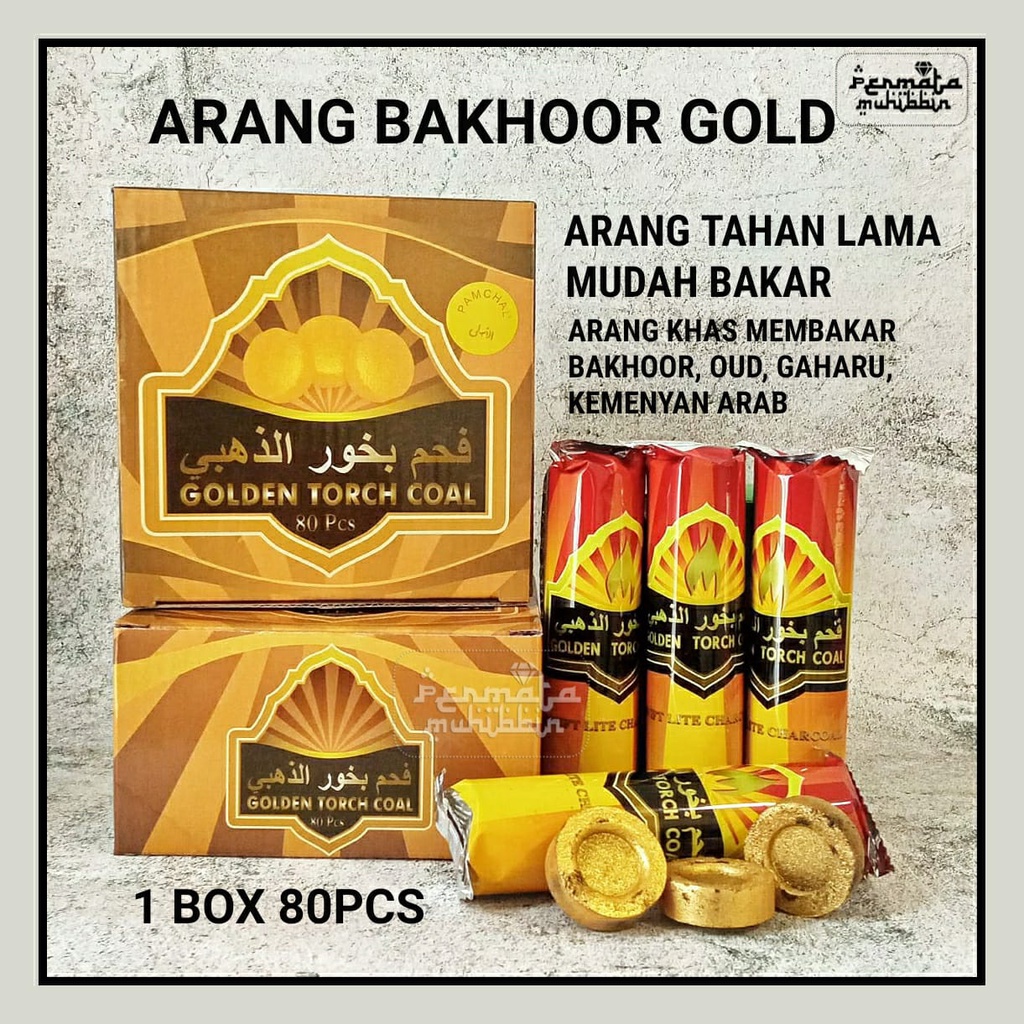 Arang bakhoor gold tahan lama 80pcs Golden Torch Charcoal long lasting ...