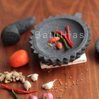 (20 cm) Cobek Ulekan Stone Ulegan Coet Motif Durian FREE Cobek Sambal ...