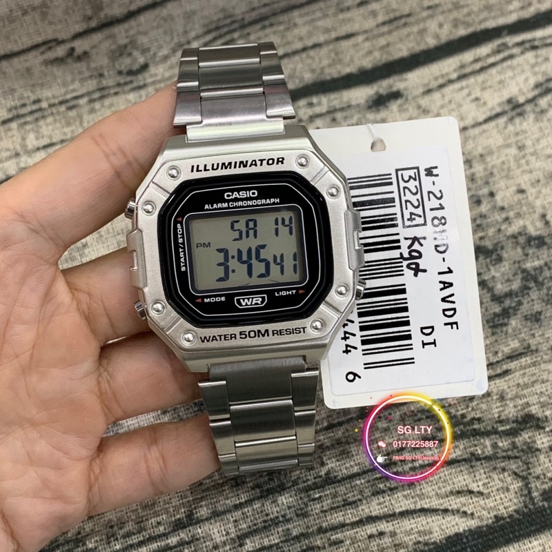 READY STOCK 100% ORIGINAL CASIO W-218HD-1AV favorite square face gets a ...