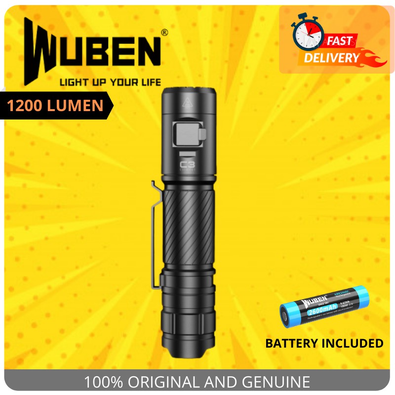 WUBEN C3 1200 Lumens Portable Rechargeable Waterproof EDC LED ...