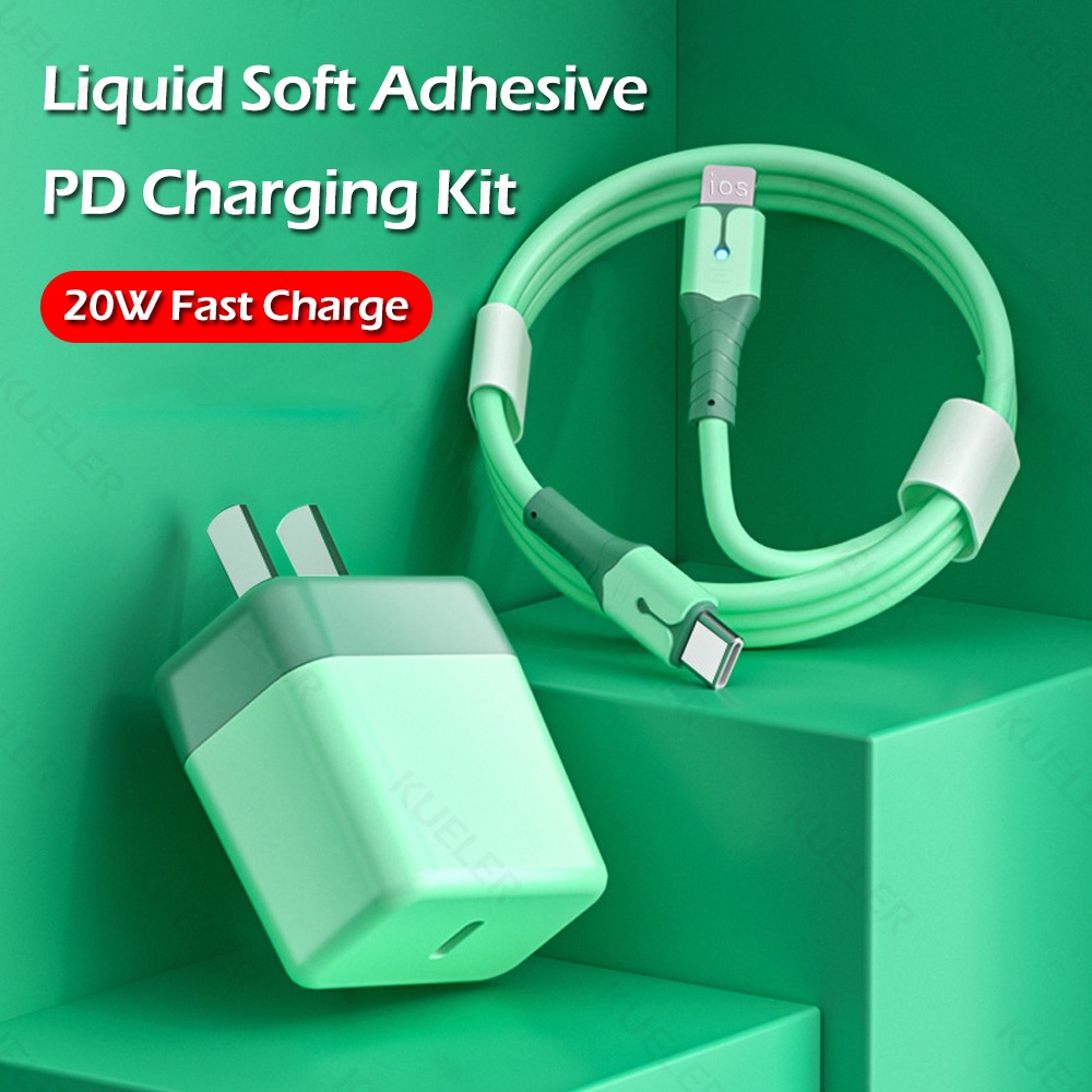 20W Fast Charge PD Charging Cable for iP Liquid Silicone Data Transfer ...