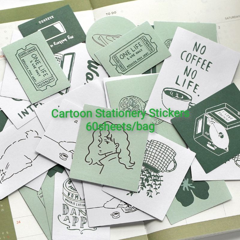 60 Sheets Cartoon scrap sticker paper60入卡通剪贴纸 | Shopee Malaysia