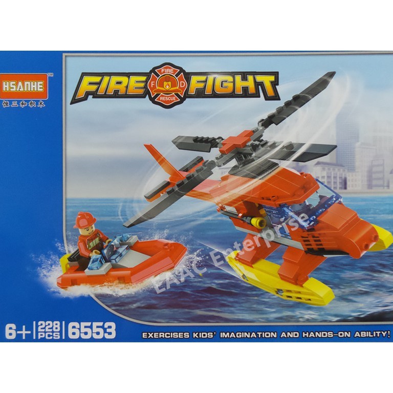 6553 Fire Fight Fire Rescue Helicopter Building Blocks 228pcs | Shopee ...
