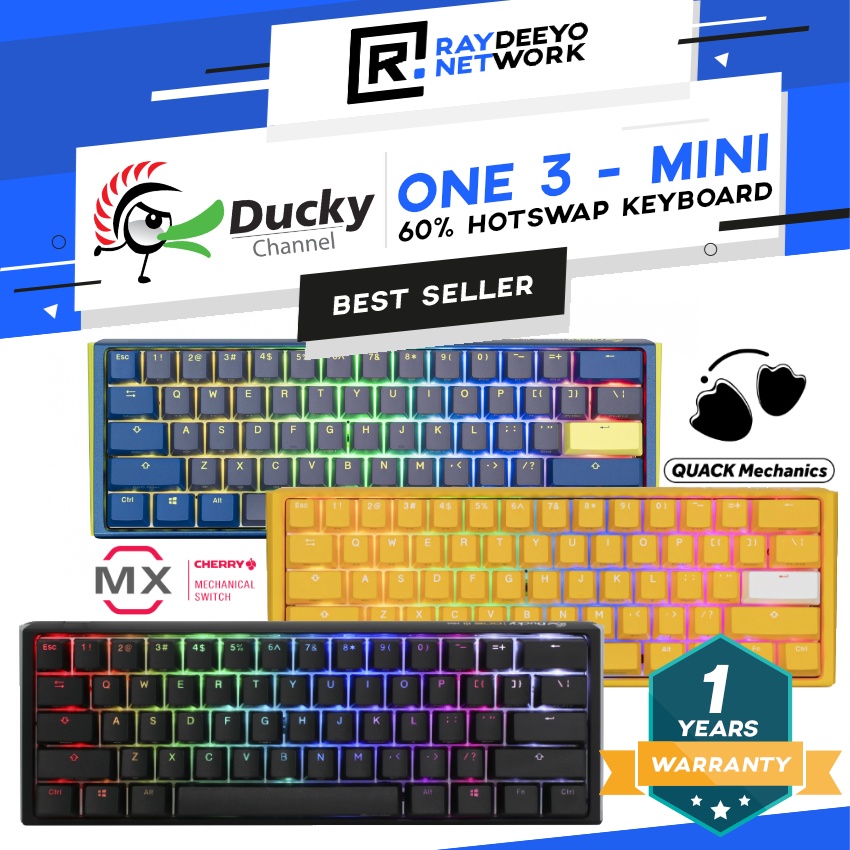 Ducky One 3 Mini RGB Mechanical Keyboard [60% Layout/Hot-swappable/Type ...