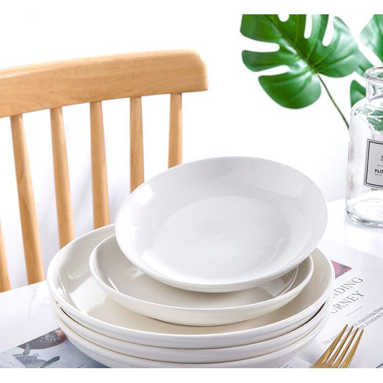 White ceramic deep plate 6 / 7 / 8 / 9 / 10 inch | Shopee Malaysia