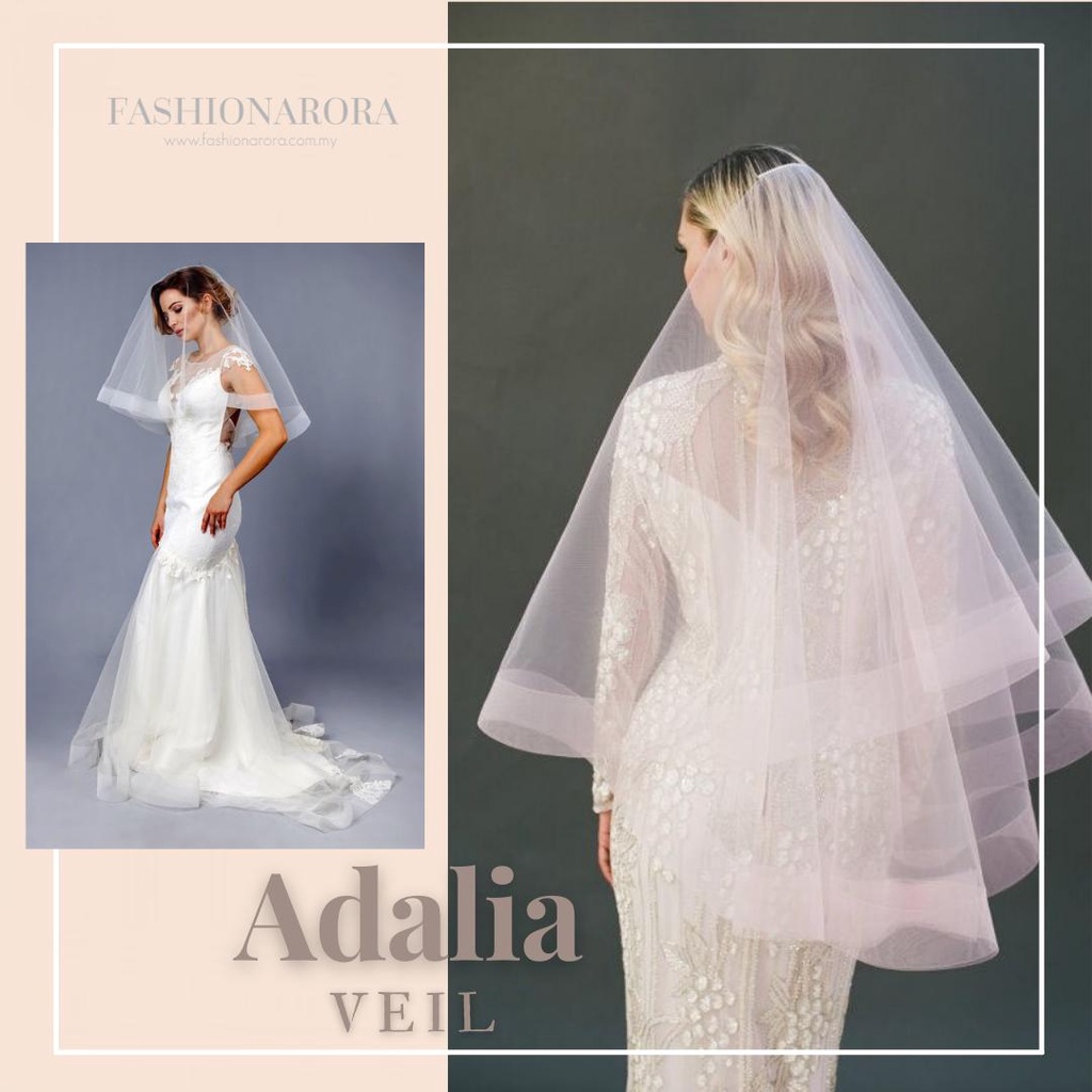 ADALIA WEDDING VEIL LONG [HORSEHAIR VEIL] VEIL NIKAH / VEIL TUNANG ...