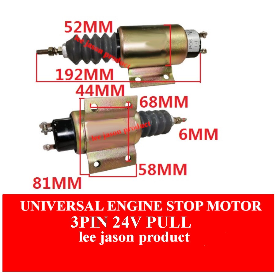 ENGINE STOP MOTOR 3PIN 24V PULL TYPE | Shopee Malaysia