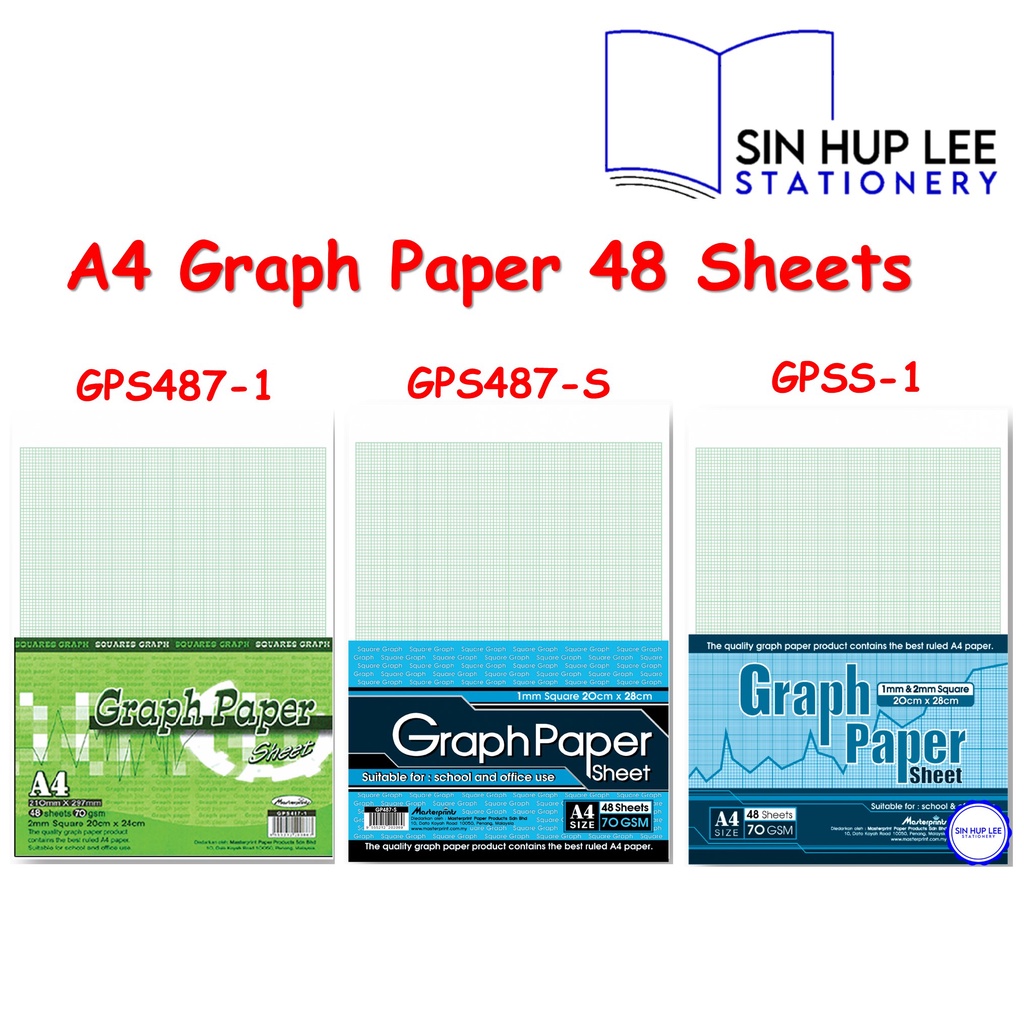 Masterprint A4 Graph Paper 70gsm 48 Sheets | Shopee Malaysia