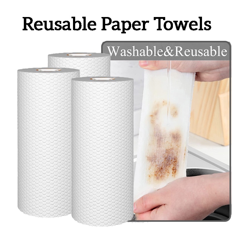 Tisu Dapur Kitchen Tissu Reusable Paper Towels Cloths Dry Washable ...