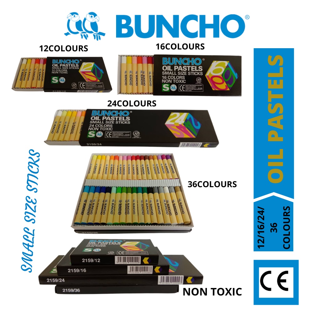 Buncho Oil PastelS 12 / 16 / 24 / 36 Colours (small size sticks / non ...